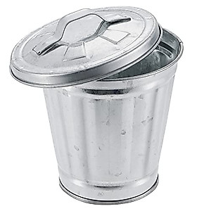 Toddmomy Mini Desktop Trash Can with Lid Metal Rubbish Bin Tiny Garbage Can Mini Tabletop Flowerpot Pen Holder for Home Office Countertop