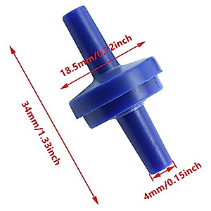 XMHF 10 Pcs Plastic Aquarium Non-Return Air Pump Check Valve Blue for Fish Tank