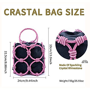 Rhinestone Purse Crystal Clutch Purses for Women Bling Evening Handbags Glitter Sparkly Hobo Bag Pink