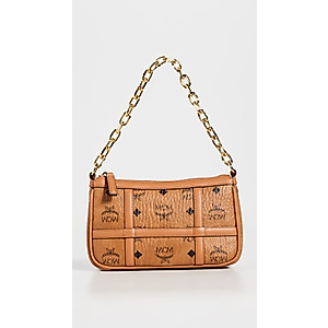MCM Women's Delmy Visetos Shoulder Mini Bag, Cognac, Brown, Tan, Print, One Size