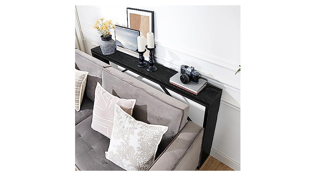 MAHANCRIS 62.2" Industrial Retro Console Table in Black