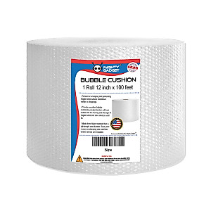 Mighty Gadget 100 feet Small Bubble Cushioning Wrap Perforated Every 12” for Moving, Shipping, and Packing Wrap for Extra Protection of Fragile Items: Glassware, Porcelain Dishes, Ceramics, Ornaments