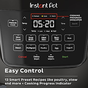 Instant Pot RIO Wide Base, 7.5 Quarts, Large Searing Base, WhisperQuiet Steam Release, 7-in-1 Electric Multi-Cooker, Pressure Cooker, Slow Cooker, Rice Cooker, Steamer, Sauté, Yogurt & Warmer