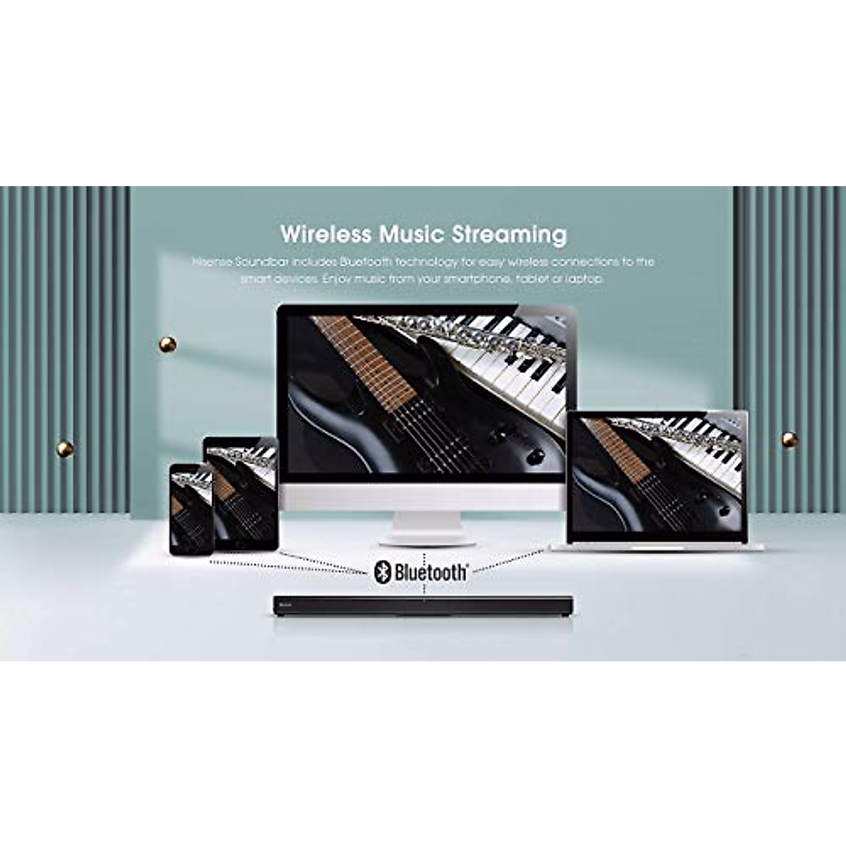 Hisense 2.0 Channel Sound Bar Home Theater System with Bluetooth (Model HS205) (Renewed)