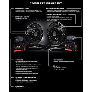 R1 Concepts Front Rear Brakes and Rotors Kit |Front Rear Brake Pads| Brake Rotors and Pads| Performance Off-Road Brake Pads and Rotors|fits 2019-2022 Ram 1500