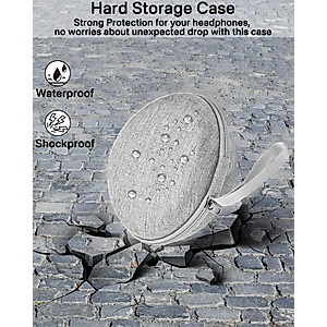Hard Travel Carrying Case Compatible with Skullcandy Crusher Over-Ear Headphones. (Case Only, Not Include The Device)-Gray(Gray Lining)