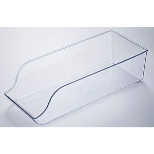 Set of 2 - JinaMart Refrigerator Organizer Bin Pop Soda Can Beverage Holder for Fridge, Kitchen, Countertops, Cabinets - Clear Plastic Can Dispenser and Canned Food Pantry Storage Rack (Without Lid)