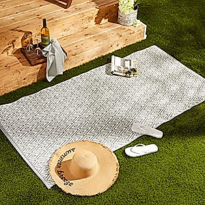DII Reversible Indoor/Outdoor Diamond Woven Rug, 3x6', Gray