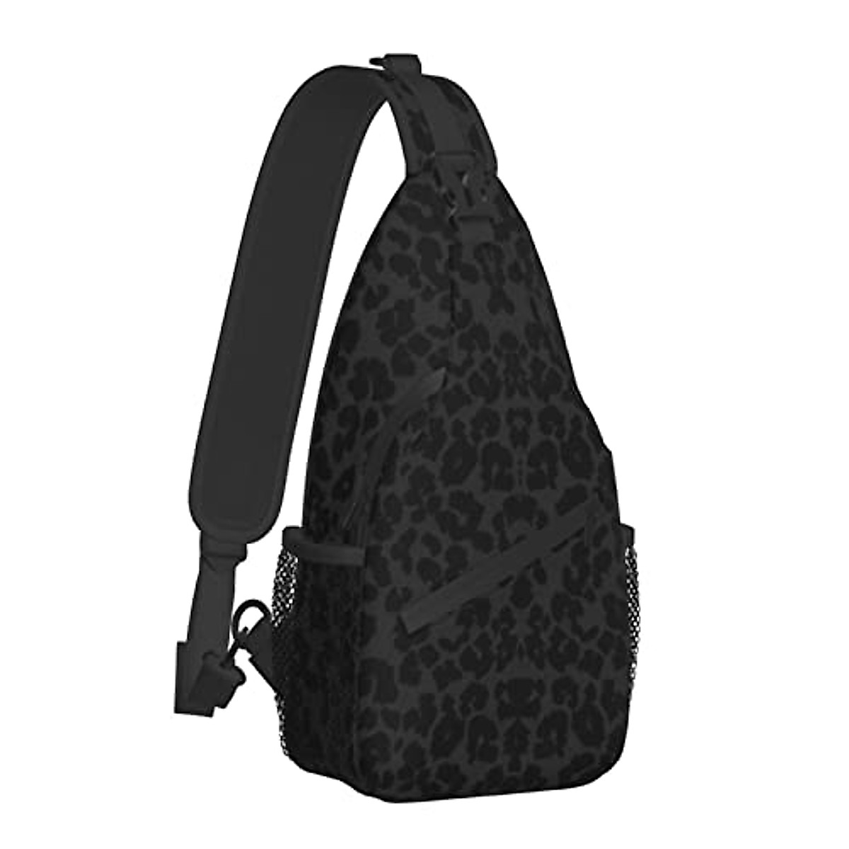 Jomiwink Sling Backpack Cheetah Black Leopard Travel Hiking Daypack Pattern Rope Crossbody Shoulder Bag, Multicolor