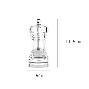 Clear Acrylic Pepper Grinder 4 Inch Refillable Salt Pepper Mill Shaker Kitchen Supplies for Sea Salt, Peppercorn (1 Piece)