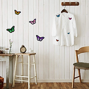 AUGSUN 40pcs Butterfly Iron on Patches, 2 Size Embroidered Sew Applique Repair Patch