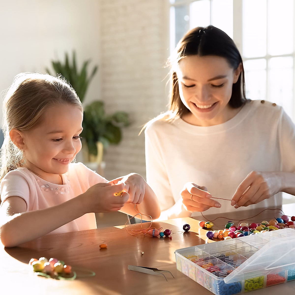 Lifewit 3 Pack 36 Grids Clear Stackable Plastic Organizer Storage Box Container with Adjustable Dividers for Beads, Art DIY, Crafts, Jewelry, Fishing Tackle with 5 Sheet Label Stickers