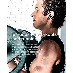 True Wireless Stereo Bluetooth Earbuds with Charging Case, Bluetooth 5.0 in-Ear Stereo Headphones, Built-in Mic, Premium Sound Earphones, Deep Bass, HiFi Audio, Sports Black