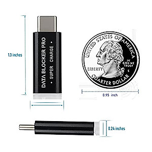 Fast Charging USB C to C Data Blocker, Protect Against Juice Jacking, Support Safe Fast Charging up to 50V/5A by Honwally (2 Pack)