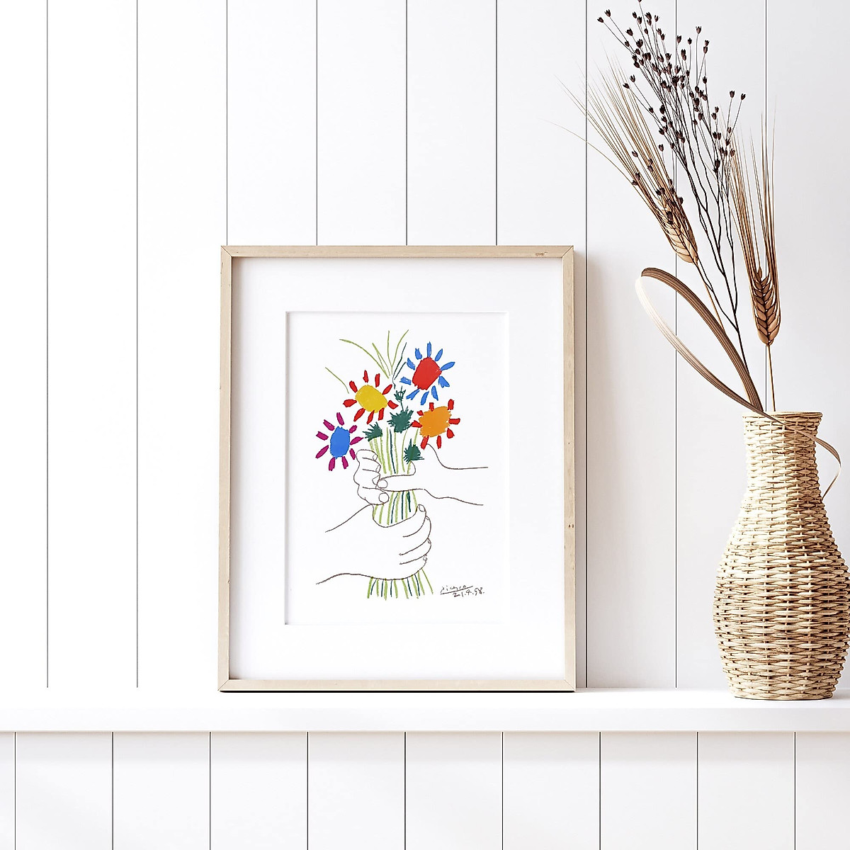 Wall Art Print Picasso Print, Picasso Bouquet of Peace Art Print, Picasso Poster, Pablo Picasso Flowers Lithograph, Vintage Poster, Exhibition Poster #PP31 11x17 Inches