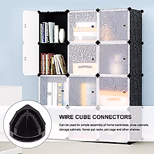 ARTIBETTER 20Pcs Cube Organizer Connector Plastic Cube Connector Wire Cube Connectors Closet Storage Organization (Black)