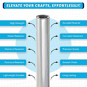 St. Louis Crafts 36 Gauge Aluminum Metal Foil Roll, 12 Inches x 10 Feet