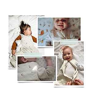 Tealbee Dreambag: Rayon made from Bamboo, Organic Cotton Baby Sleep Sack Universal Fit 6-24 months - 1.2 TOG All Season Baby Wearable Blanket - 2-way zipper - Moons and Stars