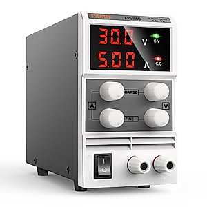 DC Power Supply Variable(0-30 V 0-5 A), Eventek KPS305D Adjustable Switching Regulated Power Supply Digital, with Alligator Leads US Power Cord