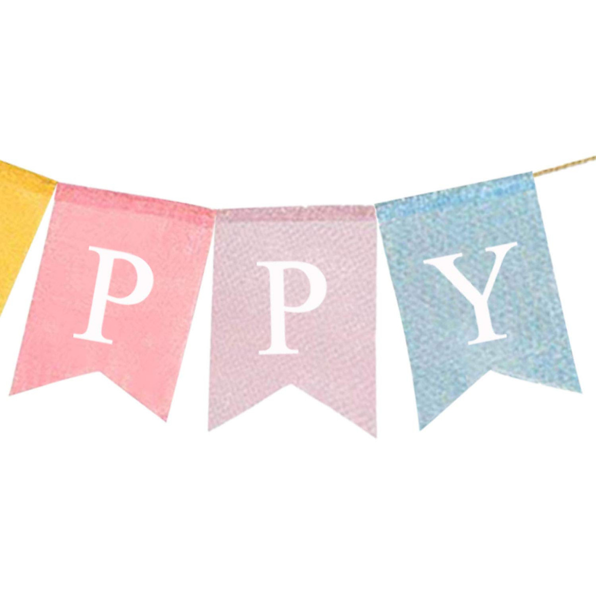 Rainlemon Rustic Linen Happy Spring Banner Fireplace Mantel Bunting Garland Decoration