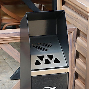 Garbage Cans Outdoor Vertical Ash Column Stainless Steel Smoke Extinguishing Column Smoking Column Cigarette Butt Collector Can Be Fixed Outside Trash Bin