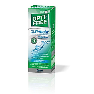 Opti-Free Puremoist Multi-Purpose Disinfecting Solution with Lens Case, 10-Ounces, 10 FL Oz (Pack of 1)
