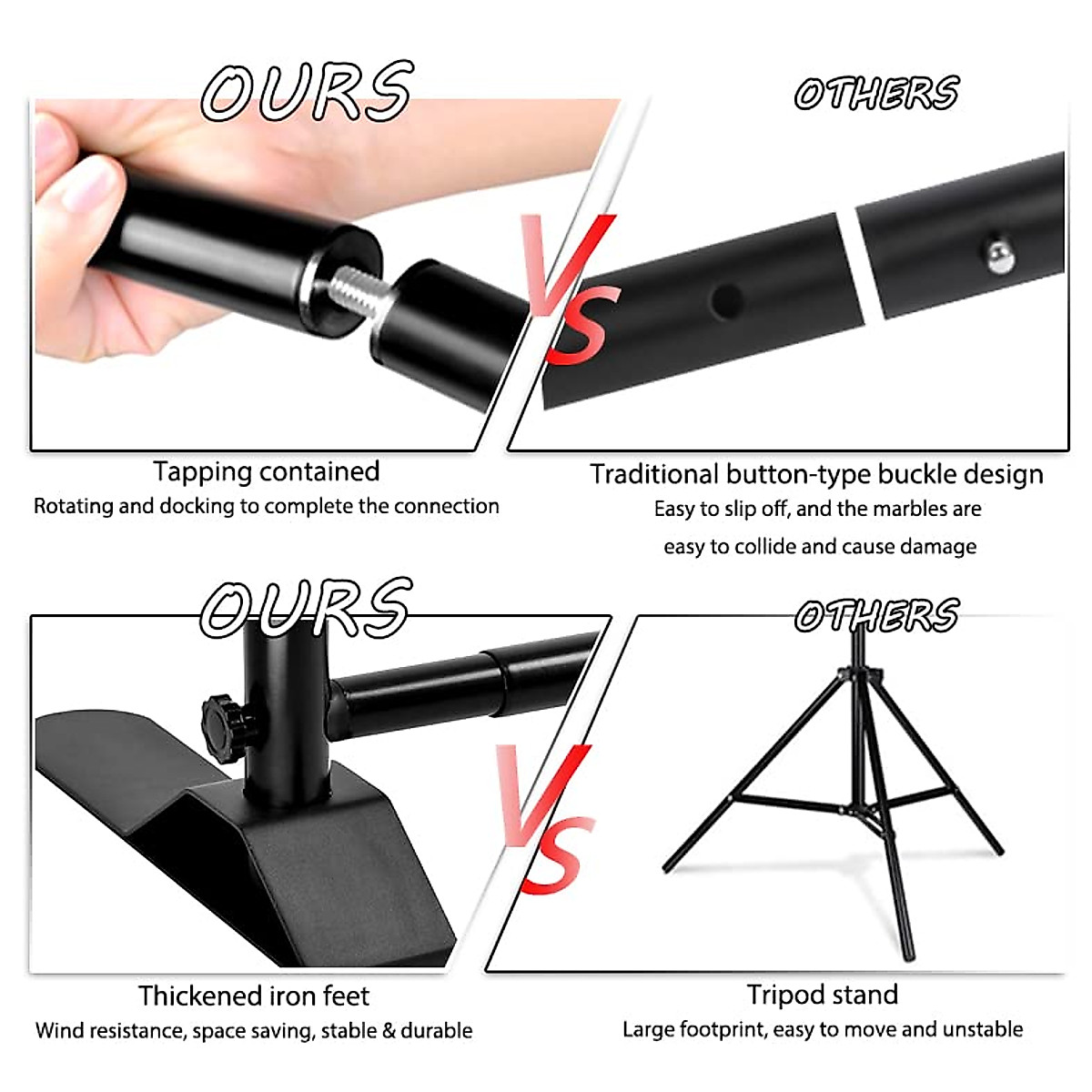 iElyiEsy Backdrop Stand Kit 8x8FT Adjustable Telescopic Display Step and Repeat Banner Stand for Party Decoration, Photoshoot, Photography, Trade Show with Carrying Bag