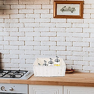 IMIKEYA Water Hyacinth Storage Baskets Woven Storage Basket Key Holder Shelf Basket Drawer Organizer Square Storage Basket Toilet Roll Basket