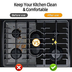 Stove Burner Covers - Reusable Stove Covers For Gas Stove Top For Samsung Gas Range With 2Pcs Stove Gap Covers - Non-Stick Washable Gas Stove Liners Compatible With Samsung Gas Stove