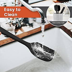 RFAQK Silicone Spatula Set 500°F(Heat Resistant -Dishwasher Safe- Stainless steel core - Non Stick -BPA Free Rubber Cooking Utensils - Hanging Holes)