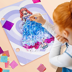 burgkidz Childhood Infinite Dream Hand-Painted, 4 in 1 Puzzle Poke Water Coloring Book with Stickers, Watercolor Painting, Poking, Creative Puzzle Puncture for Toddlers (Pink-2)