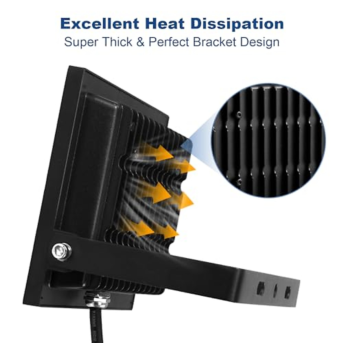 2 Pack LED Flood Lights Outdoor 100W with Plug 10,000LM Super Bright LED Work Light IP66 Waterproof Outdoor Security Plug in Outside Light 5000K Daylight White Floodlight for Yard Garden Garage House