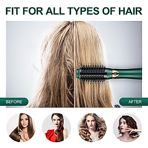 Necmuaih Retro Green Ceramic Hair Dryer and Brush Set, 4-in-1, Lightweight, Safe, and Quiet