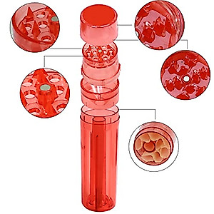 Multifunctional Herb Grinder，Transparent Cone Grinder for Herbs，Come With 6 Cones (Red)