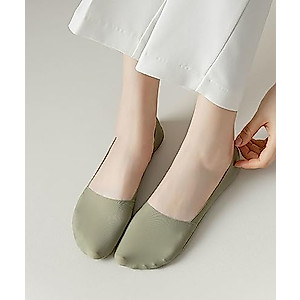 Women No Show Socks Ultra Low Cut Liner Socks Ice Feeling socks Nonslip Liner Invisible Flat Boat Thin Socks 6/8 pairs (6 pairs nude)