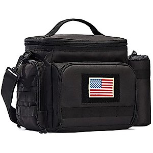 MOV COMPRA Tactical Leakproof Lunch Bag for Men, Insulated Lunch Box for Men Large Capacity with MOLLE Water Bottle Pouch and Adjustable Shoulder Starp, Green Lunchbox for Adults for Work, Picnic