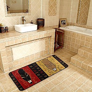Kitchen Rug Mats 39X20 Inch African Mask Symbol Soft Doormat Bath Rugs Runner Non-Slip for Home Decor