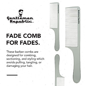 Gentlemen Republic Fade Comb for Fades, Blending and Men Hair Cuts – Soft Round Tips, Soft Touch, Strong Teeth with Strong Body – Ma
