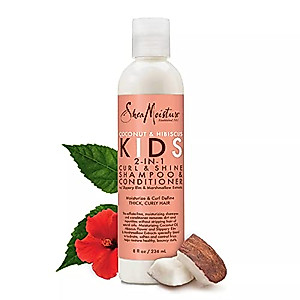 Shea Moisture Coconut & Hibiscus Kids Combo Pack - Includes Kids Curling Butter Cream, 6 Oz & Kids Curl & Shine 2-in-1 Shampoo & Conditioner, 8 Oz