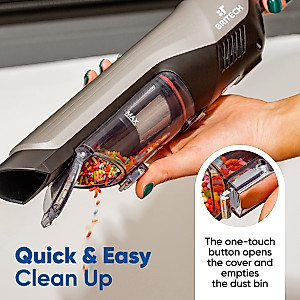 BRITECH Cordless Lightweight Stick Vacuum Cleaner, 300W Motor for Powerful Suction 40min Runtime, LED Display Screen & Headlights, Great for Carpet Cleaner, Hardwood Floor & Pet Hair (Red)