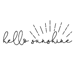 Hello Sunshine Vinyl Decal Mirror Decal Bathroom Decor Shower Door Decal Wall Decal Car Vinyl - Set of 2 - Black/White - 6.5x2.6 inch