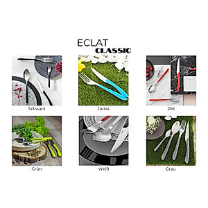 Amefa Eclat Nature Wood Pattern Handle 18/0 Flatware Set - Brown - 24 Piece Place Setting - Service for 6 -Fork Knife Spoons (2) - Amefa Wooden Cutlery Set - Flatware Set - Silverware Set