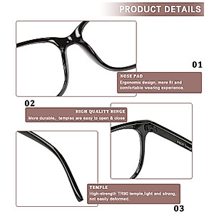 DUCO Blue Light Blocking Glasses Lightweight Eyeglasses Frame Filter Blue Ray Computer Gaming Glasses DC5205