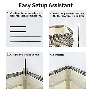 24Inch Slim Large Laundry Basket Collapsible Fabric Laundry Hamper Out Carrying Laundry Bag Tall Thin Dirty Laundry Hamper Basket Home Corner Bin（Beige）