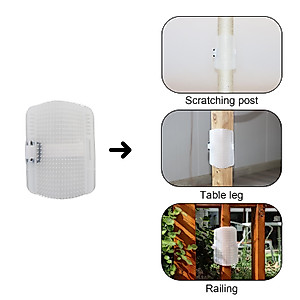 PEEKAB 32" Tall Cat Scratching Post Sisal Rope Scratch Posts with Hanging Ball and Self-Massage Brush Vertical Scratcher for Indoor Cats and Kittens(Beige 32inches)