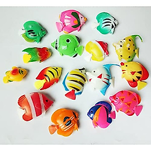 BESTOYARD Ocean Decor Ocean Decor 75 pcs Fish Aquarium Rubber Squirting Fish Artificial Plastic Fish sea Fish Animals Toys Ornament Plastic Fake Miniature Toys Miniature Toys