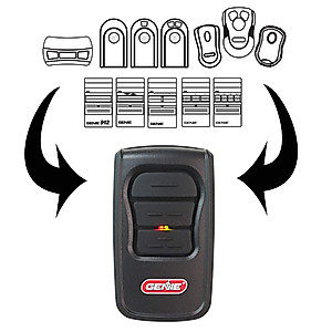 GenieMaster 3-Button Garage Door Opener Remote - Compatible with Genie Garage Door Openers Made Since 1993 with Intellicode Technology and/or 9/12 Dipswitches - Model GM3T-R