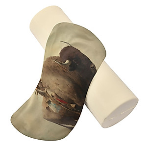 Yak Game Yellow Knee Bolster Pillow for Legs Cervical Neck Roll Pillow Under Knee Round Pillow Round Seat Cushion Neck Support Pillows for Sleeping