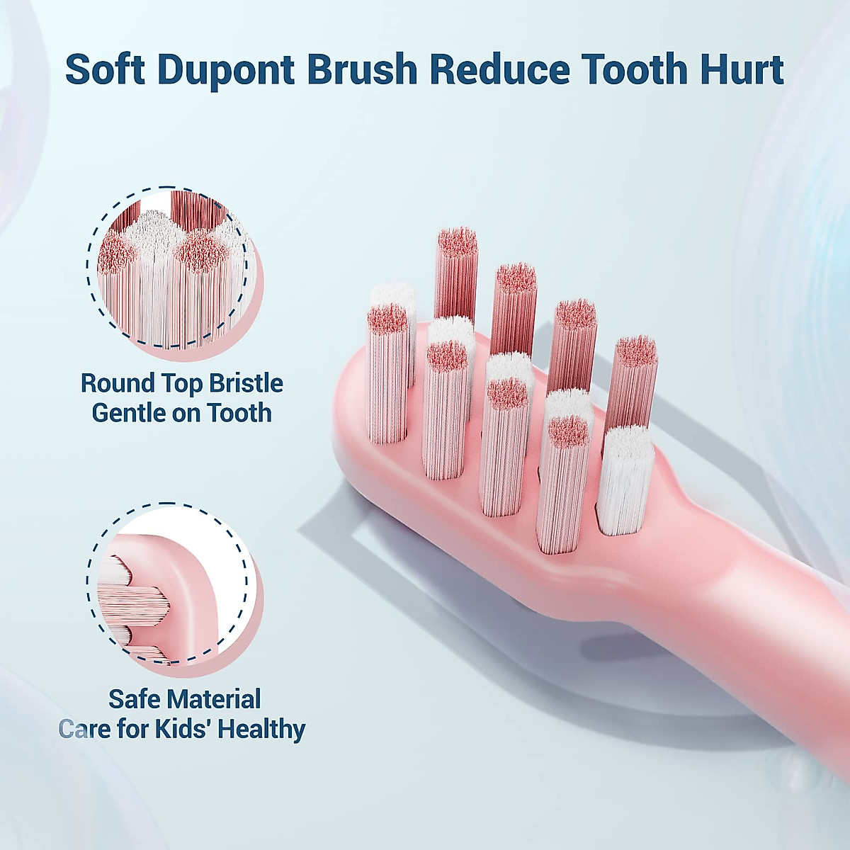 TRVLAEWOR Sonic Electric Toothbrush for Kids and Adults, UltraSonic Motor, 8 Brush Heads, 5 Modes, 3 Hours Fast Charge for 60 Days, Smart Timer, Electric Toothbrushes, Pink