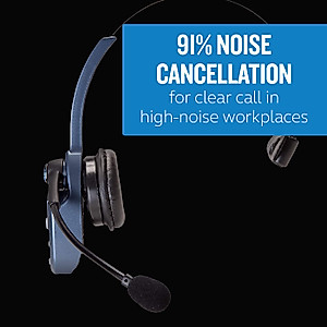 BlueParrott B250-XTS Bluetooth Headset with USB-A Charging, Noise Cancelling Headset, Long Battery Life, Easily Connect to Multiple Devices at Once